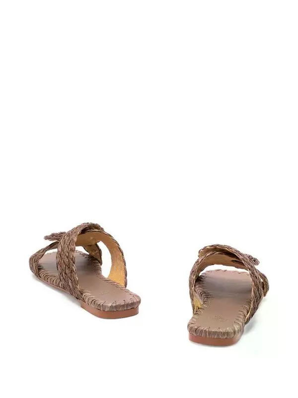CastaÑer Padme Braided Raffia Flat Sandals