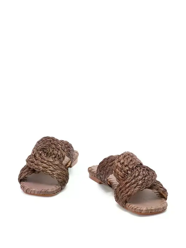 CastaÑer Padme Braided Raffia Flat Sandals