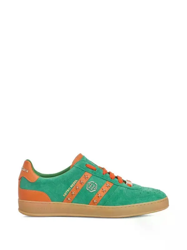 Philipp Plein Rebel Star-studs Suede Sneakers - Green