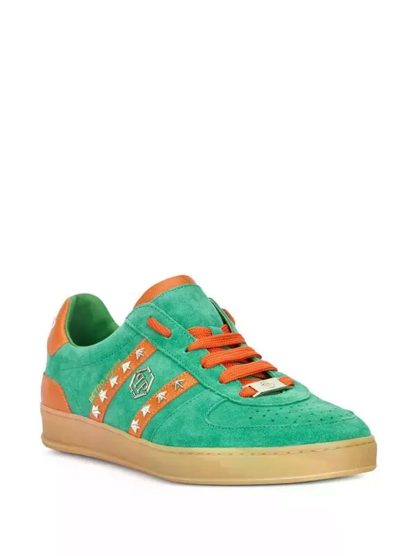 Philipp Plein Rebel Star-studs Suede Sneakers - Green