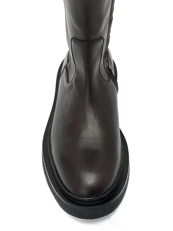 ALLSAINTS Escher Zip Logo-strap Knee-high Boots - Brown