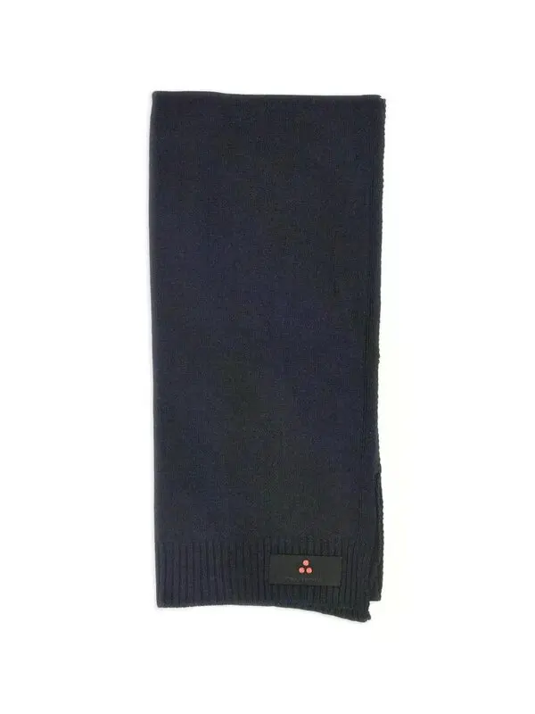 Peuterey Adasic Ribbed Logo-patch Scarf - Blue