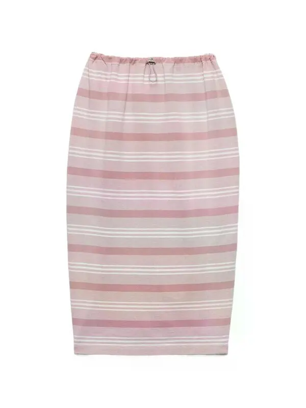 Prada Striped Midi Skirt - Pink
