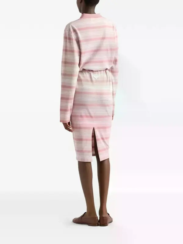 Prada Striped Midi Skirt - Pink