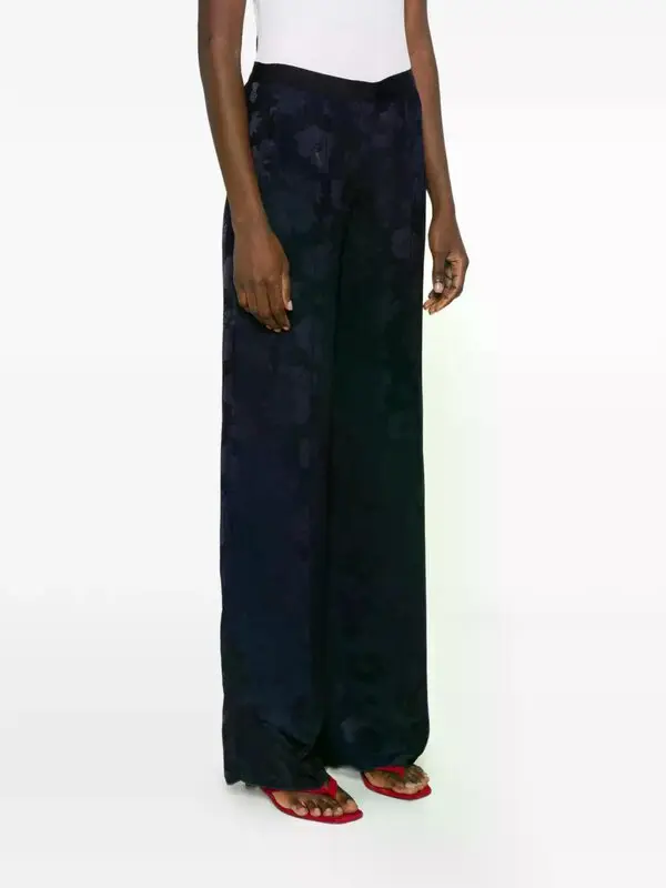 FORTE_FORTE Floral-jacquard Trousers - Blue