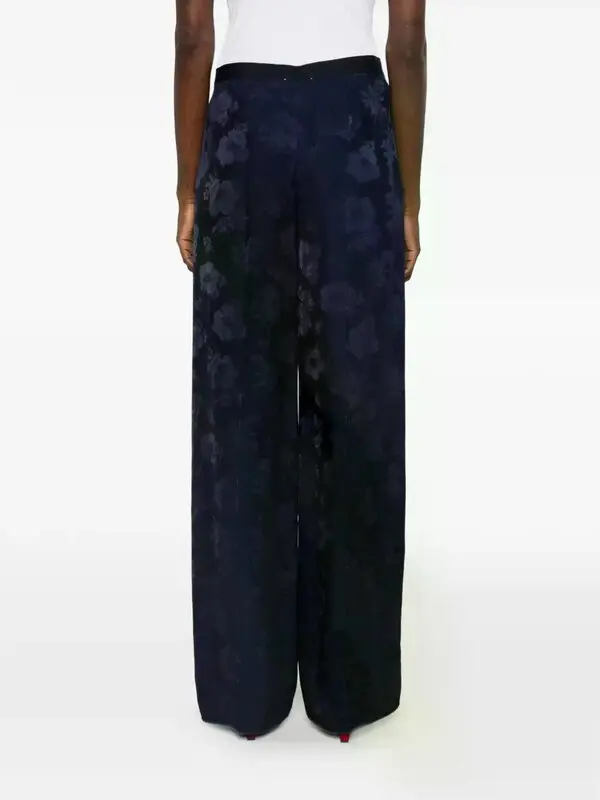 FORTE_FORTE Floral-jacquard Trousers - Blue