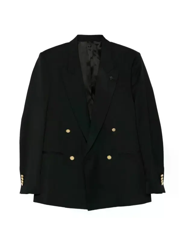 LARDINI Double-breasted Blazer - Black