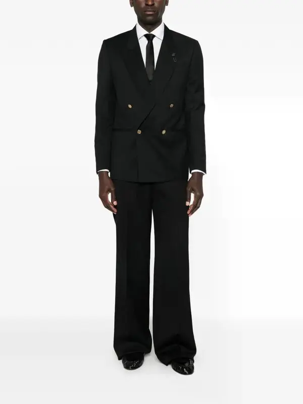 LARDINI Double-breasted Blazer - Black