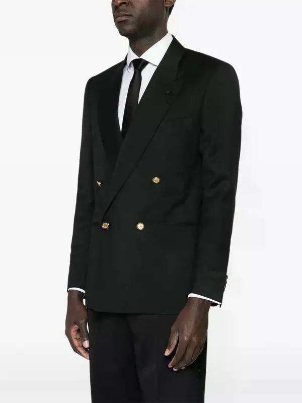 LARDINI Double-breasted Blazer - Black