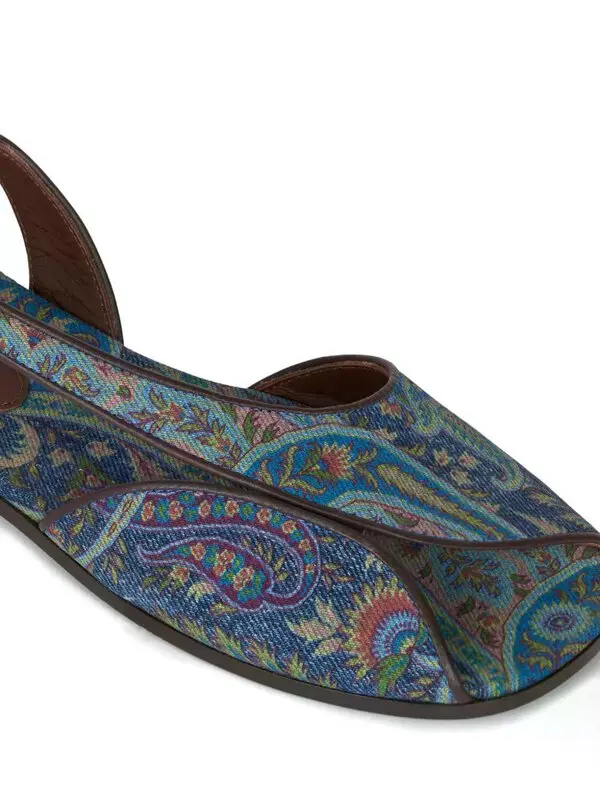 Etro Low Jacquard Denim Sandals