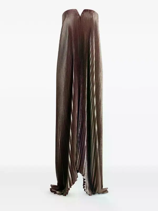 L'IDEE Pleated Maxi Dress - Brown