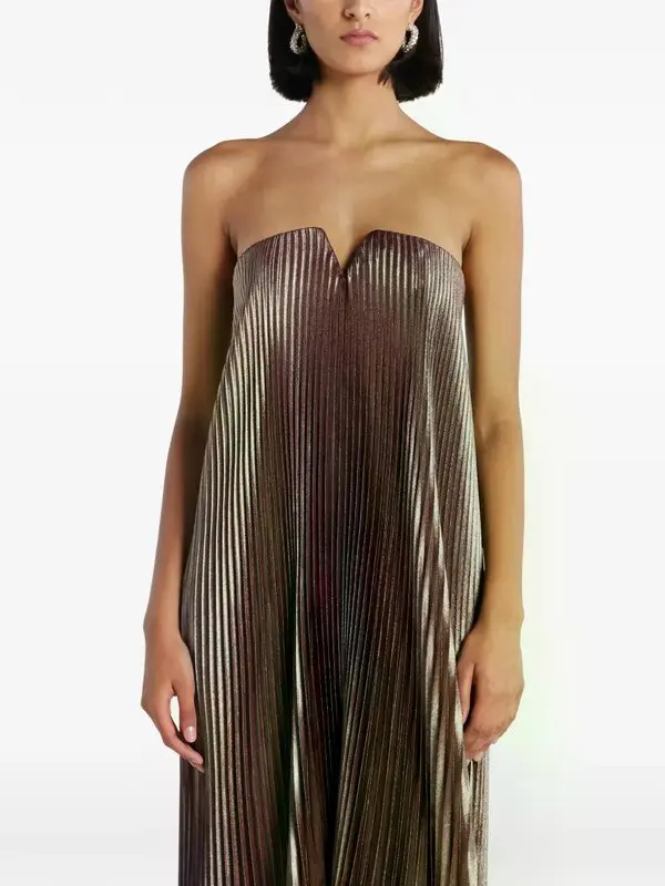 L'IDEE Pleated Maxi Dress - Brown