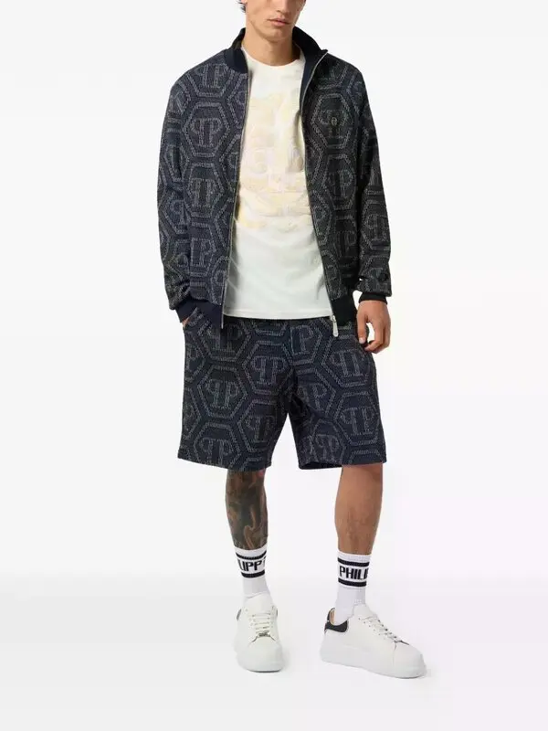 Philipp Plein Jacquard Monogram Jacket - Blue