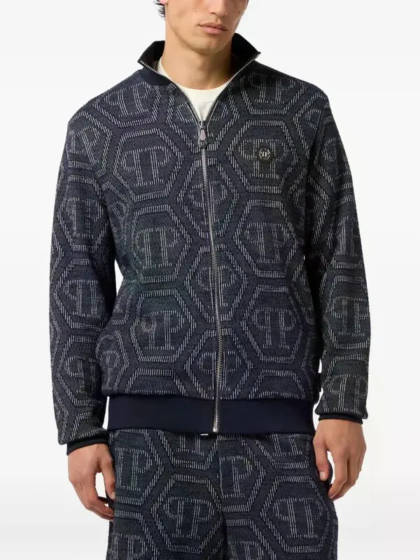 Philipp Plein Jacquard Monogram Jacket - Blue