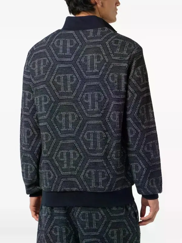 Philipp Plein Jacquard Monogram Jacket - Blue