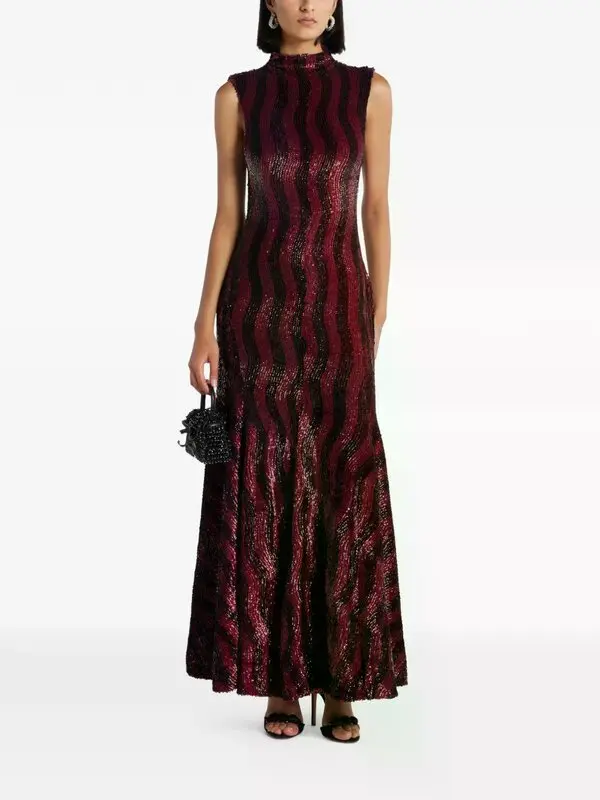 ILTA Leonie Sequin Striped Midi Dress