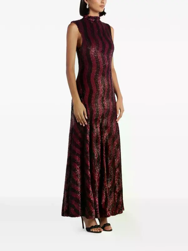 ILTA Leonie Sequin Striped Midi Dress
