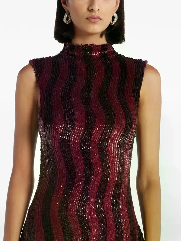 ILTA Leonie Sequin Striped Midi Dress