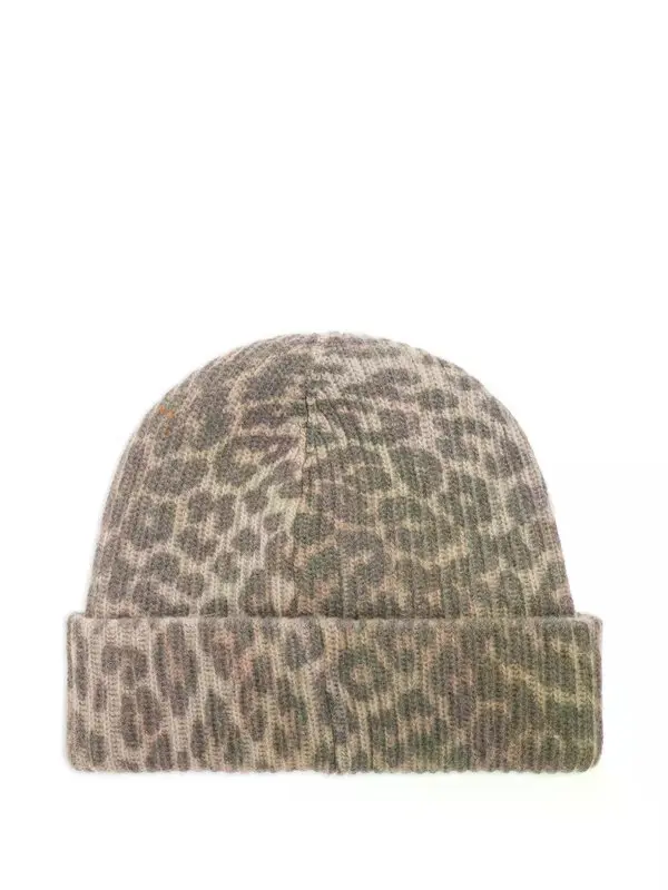 GANNI Leopard Print Beanie