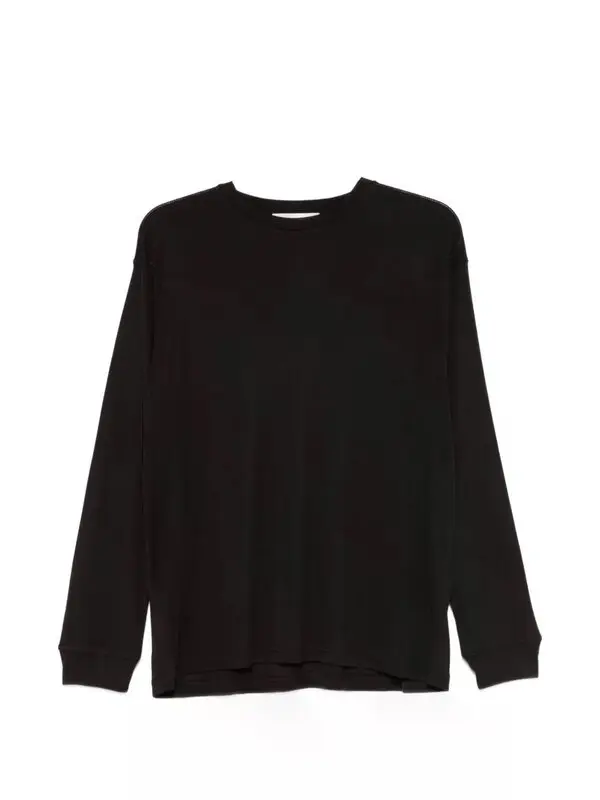 Studio Nicholson Simmons Long-sleeved Topstitch T-shirt - Black