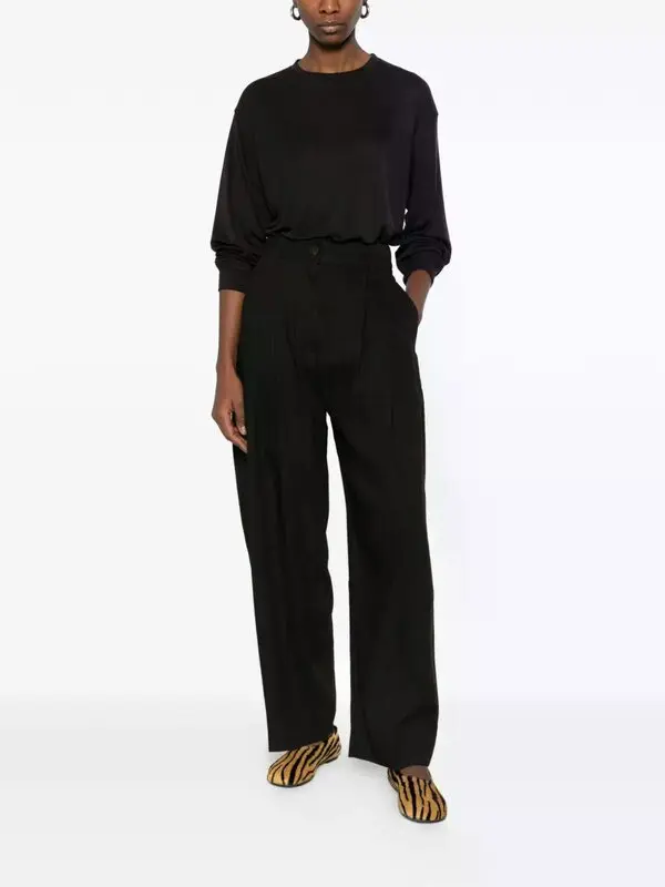 Studio Nicholson Simmons Long-sleeved Topstitch T-shirt - Black