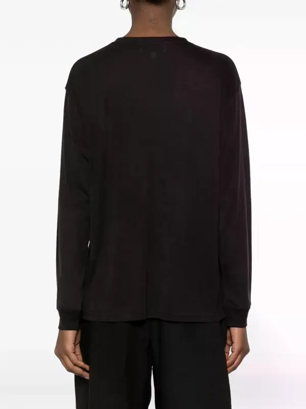 Studio Nicholson Simmons Long-sleeved Topstitch T-shirt - Black