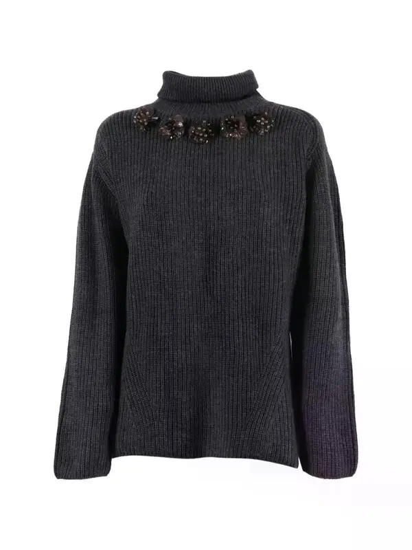 P.a.r.o.s.h Wool Roll-neck Sweater - Grey