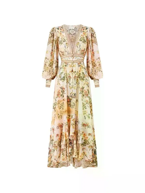 Camilla Buttoned Floral-print Maxi Dress