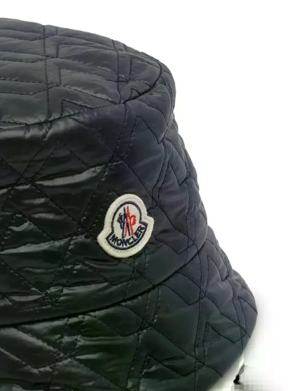 Moncler Logo Patch Reversible Bucket Hat - Blue
