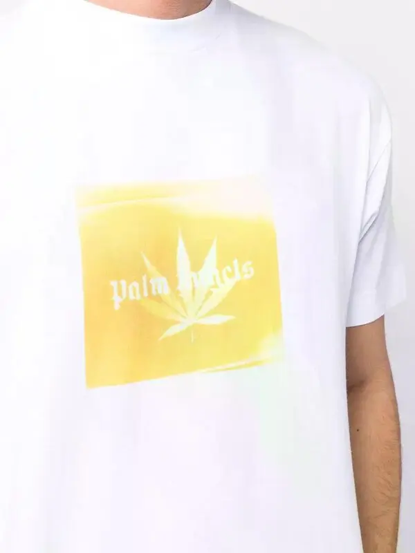 Palm Angels Leaf-print Crew Neck T-shirt