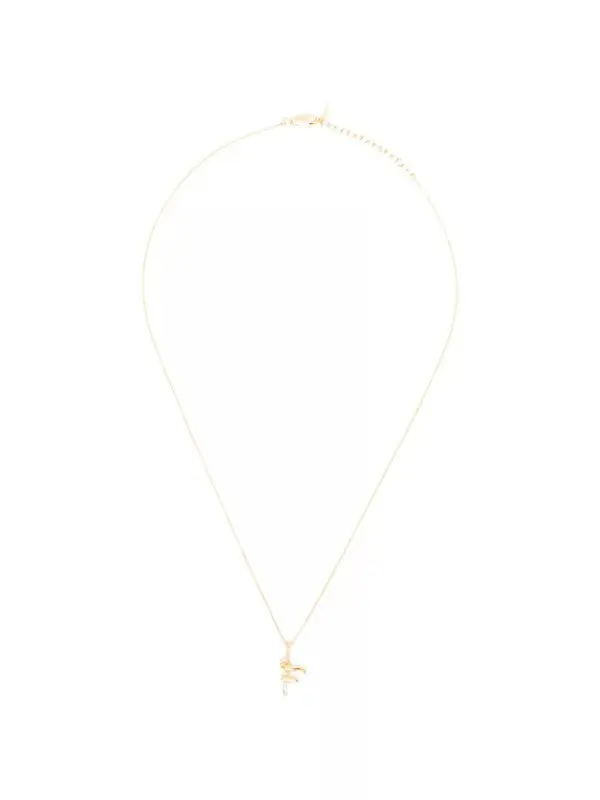 MISSOMA Mini Curly Molten Initial Pendant Necklace - Gold