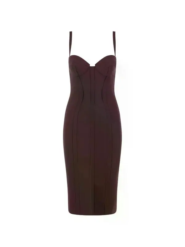 Elisabetta Franchi Panelled Midi Dress - Brown