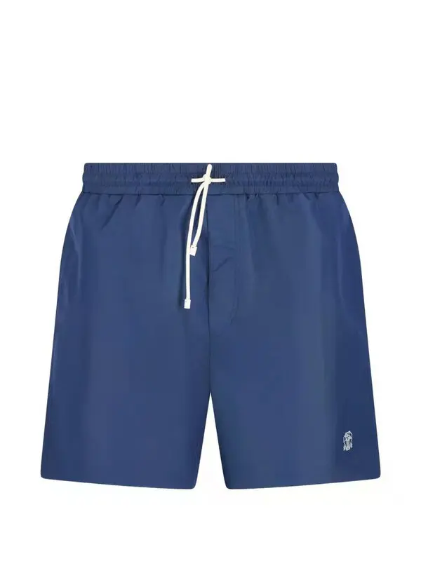 Brunello Cucinelli Logo-detail Swim Short - Blue