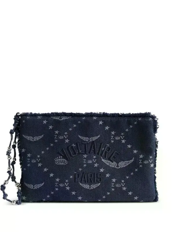 Zadig&Voltaire Angel Monogram Frayed Pouch Bag