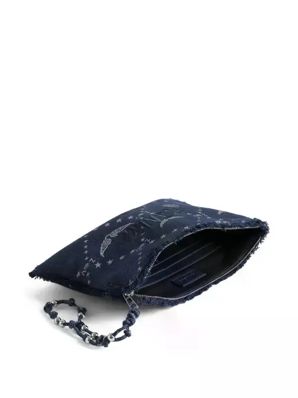 Zadig&Voltaire Angel Monogram Frayed Pouch Bag