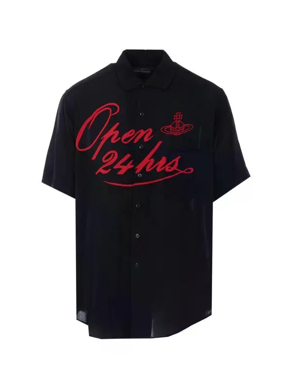 VIVIENNE WESTWOOD Open 24 Hours Bowling Short-sleeve Shirt - Black