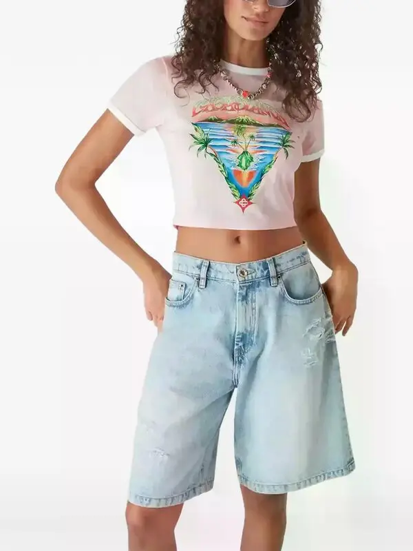 Casablanca Graphic Cropped T-shirt