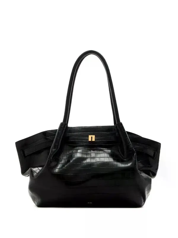 Jw Pei Hana Medium Croc-embossed Tote - Black