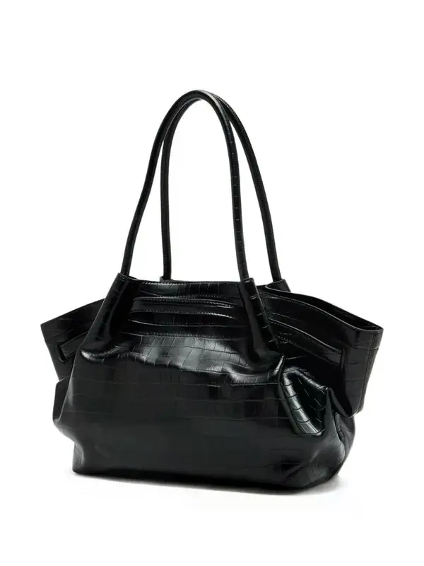 Jw Pei Hana Medium Croc-embossed Tote - Black