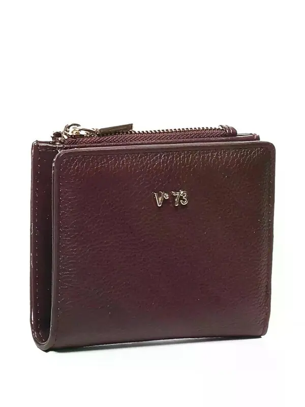 V°73 Lettering Logo Zip Wallet - Brown
