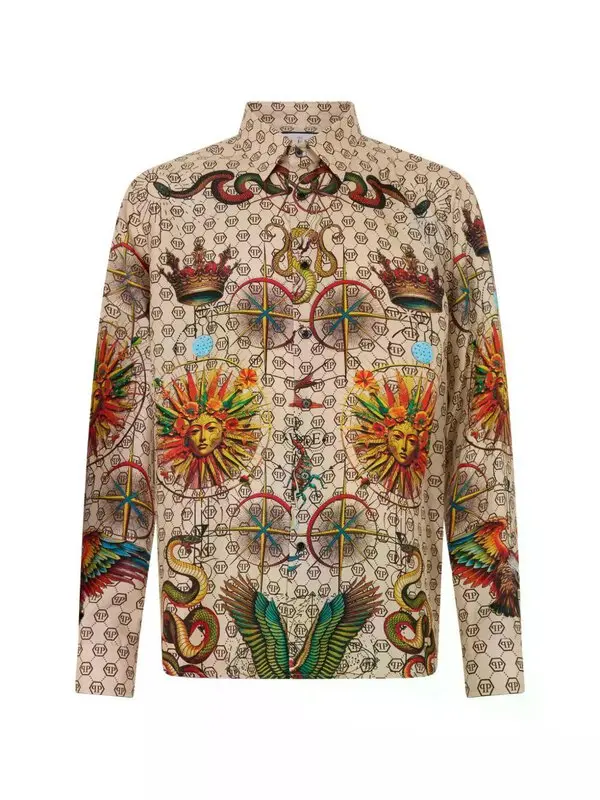 Philipp Plein Monogram Tattoo Shirt - Neutrals