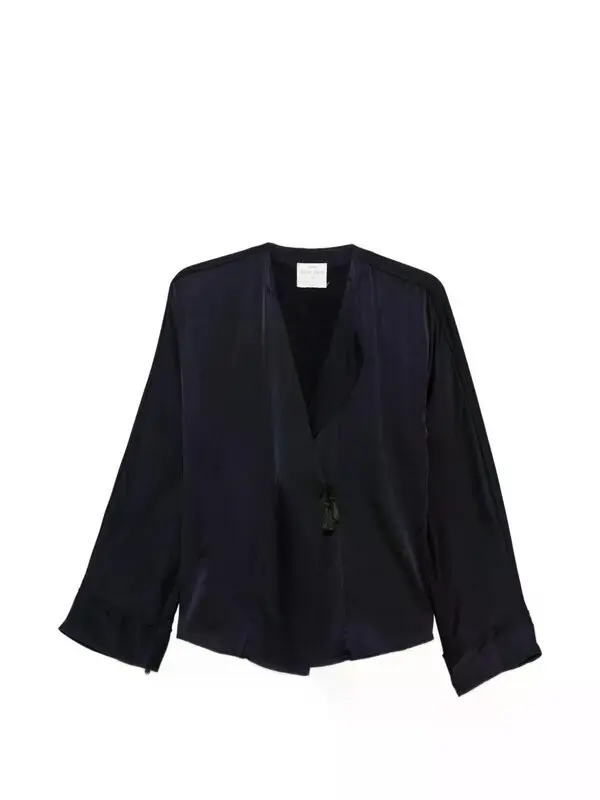 FORTE_FORTE Tassel V-neck Top - Blue