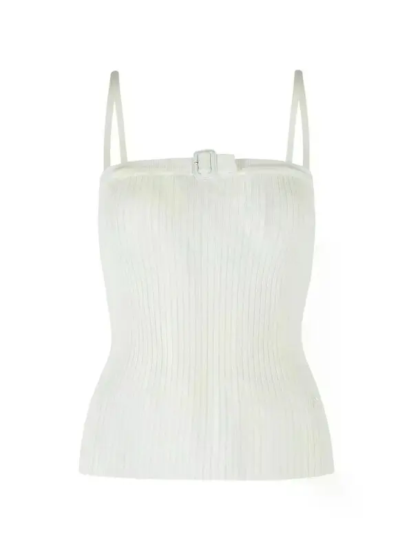COURREGES Buckled Ribbed Top - Neutrals