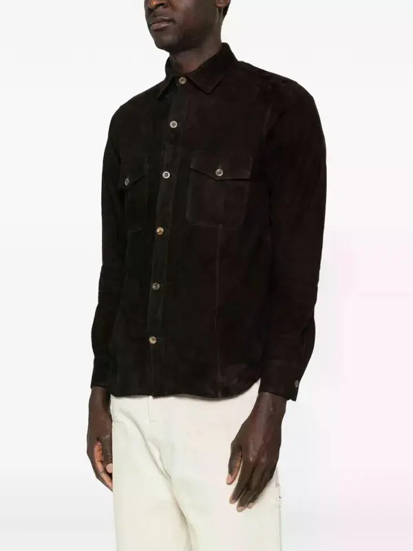 RIFUGIO Pocket Suede Shirt - Brown