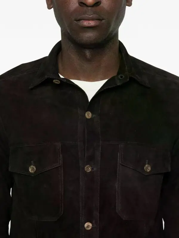 RIFUGIO Pocket Suede Shirt - Brown