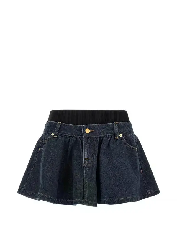 7 For All Mankind Banded Contrast-stitching Mini Skirt
