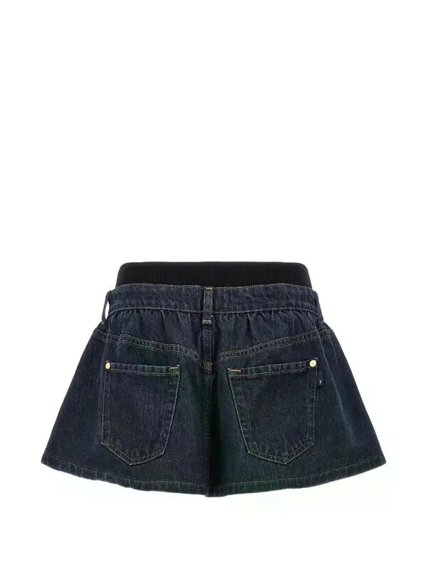 7 For All Mankind Banded Contrast-stitching Mini Skirt