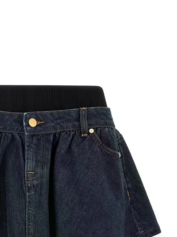 7 For All Mankind Banded Contrast-stitching Mini Skirt