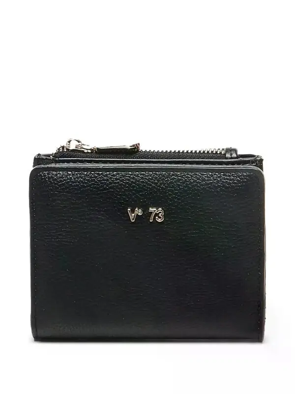 V°73 Lettering Logo Zip Wallet - Black
