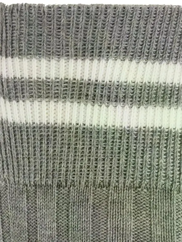 Eleventy Striped Ribbed Knit Socks